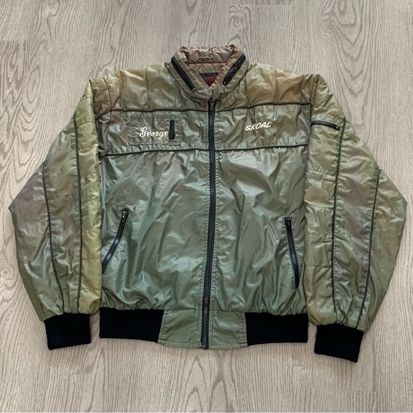 Vintage | Jackets & Coats | Vintage 8s Skoal Green Racing Jacket Xl ...
